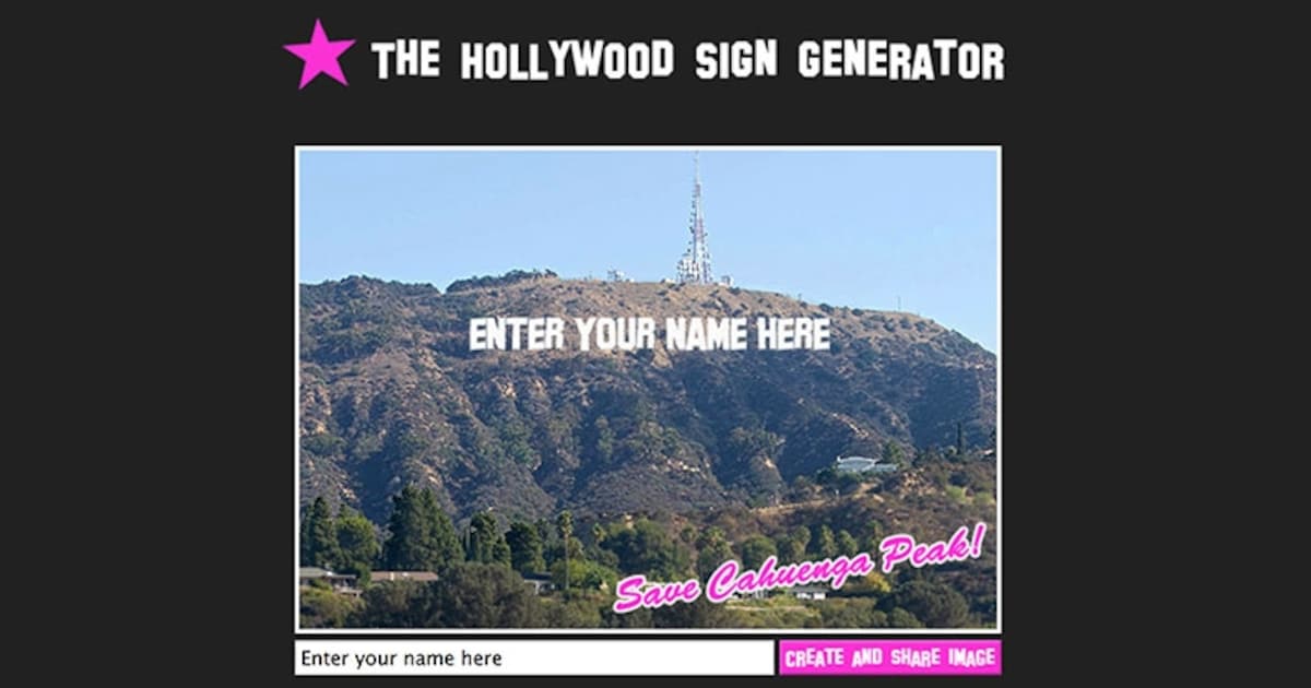 The Hollywood Sign-generator | Humo: The Wild Site