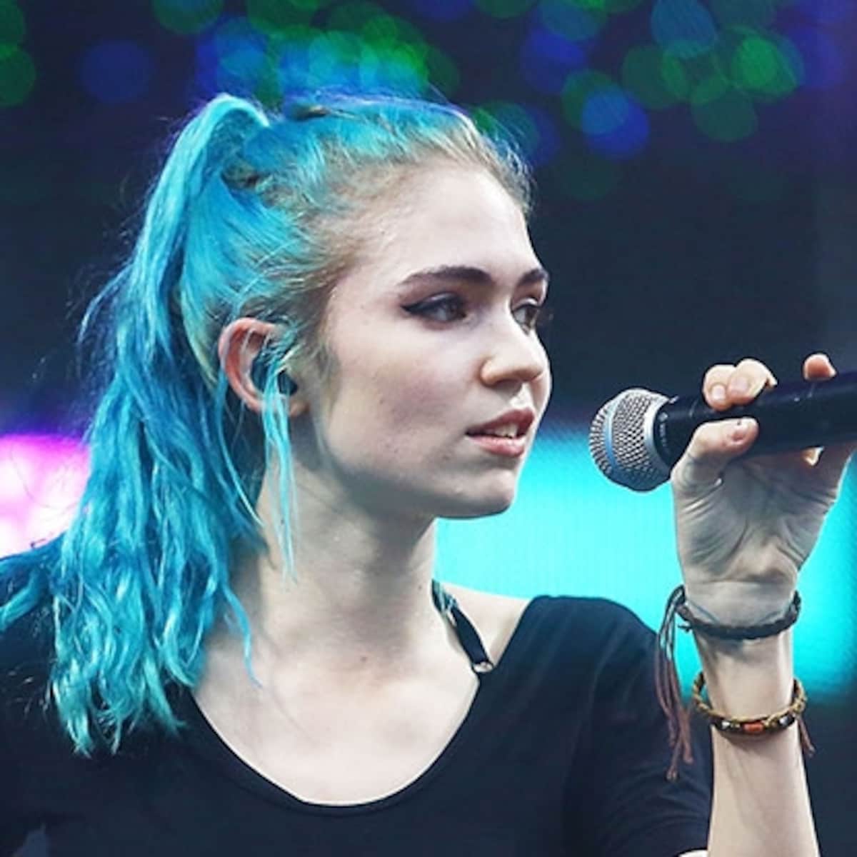 Grimes Blue Hair Grimes, Women, Singer, Dyed Hair, Women Indoors, HD