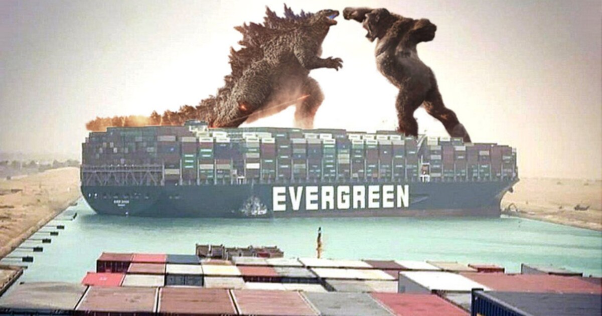 Vastgelopen containerschip in Suezkanaal zorgt voor dolle pret op het ...