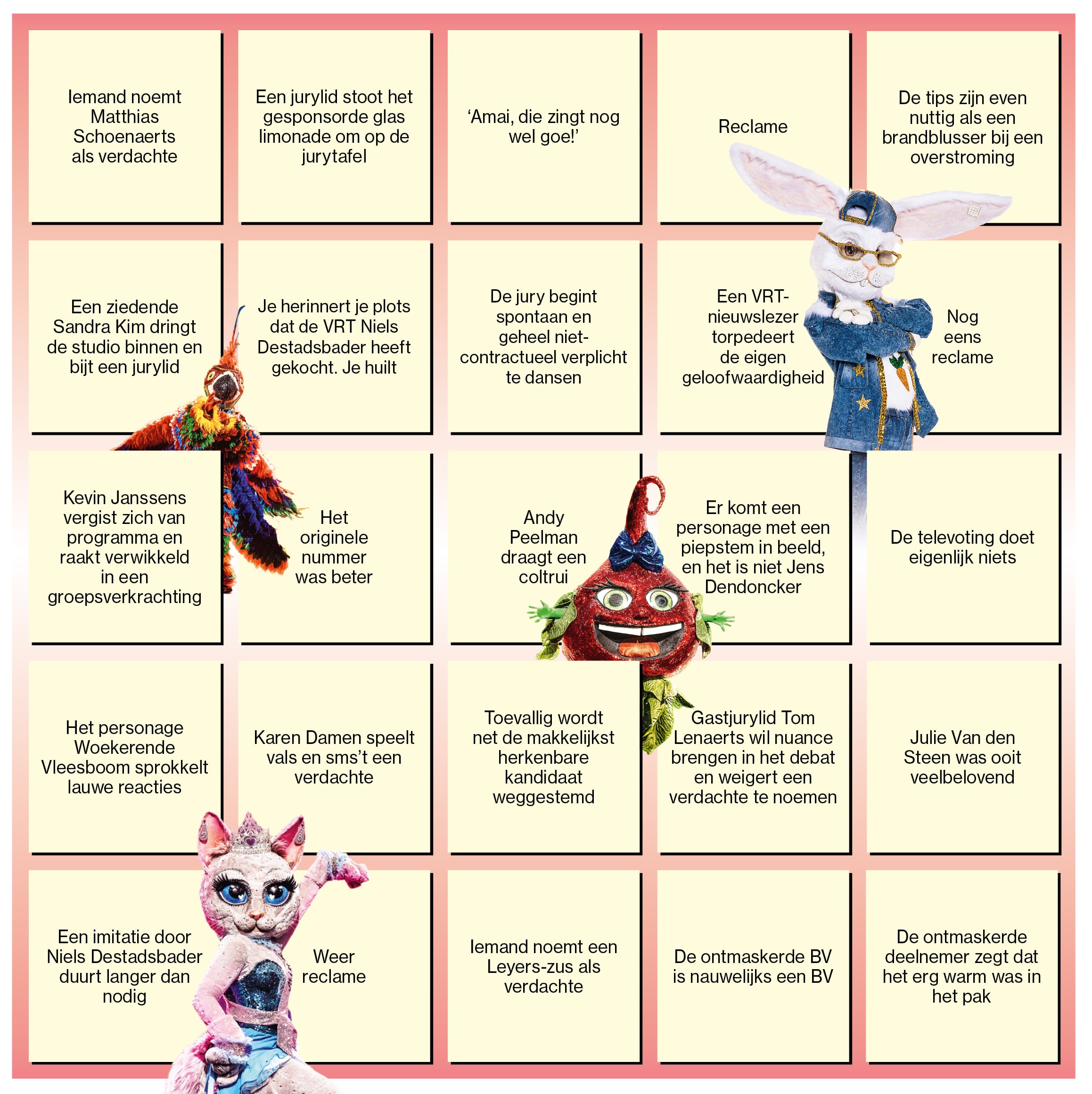 Humo’s Meedogenloze Masked Singer-bingo | Humo: The Wild Site