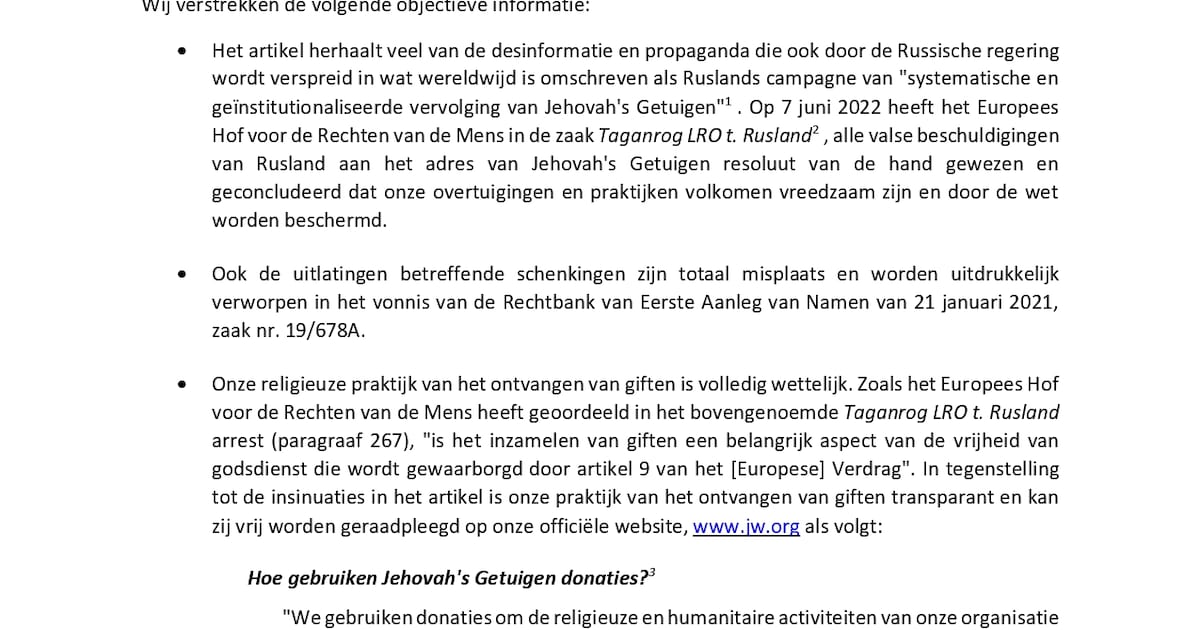 Recht van antwoord naar aanleiding van het artikel ‘Van God los: hoe ...