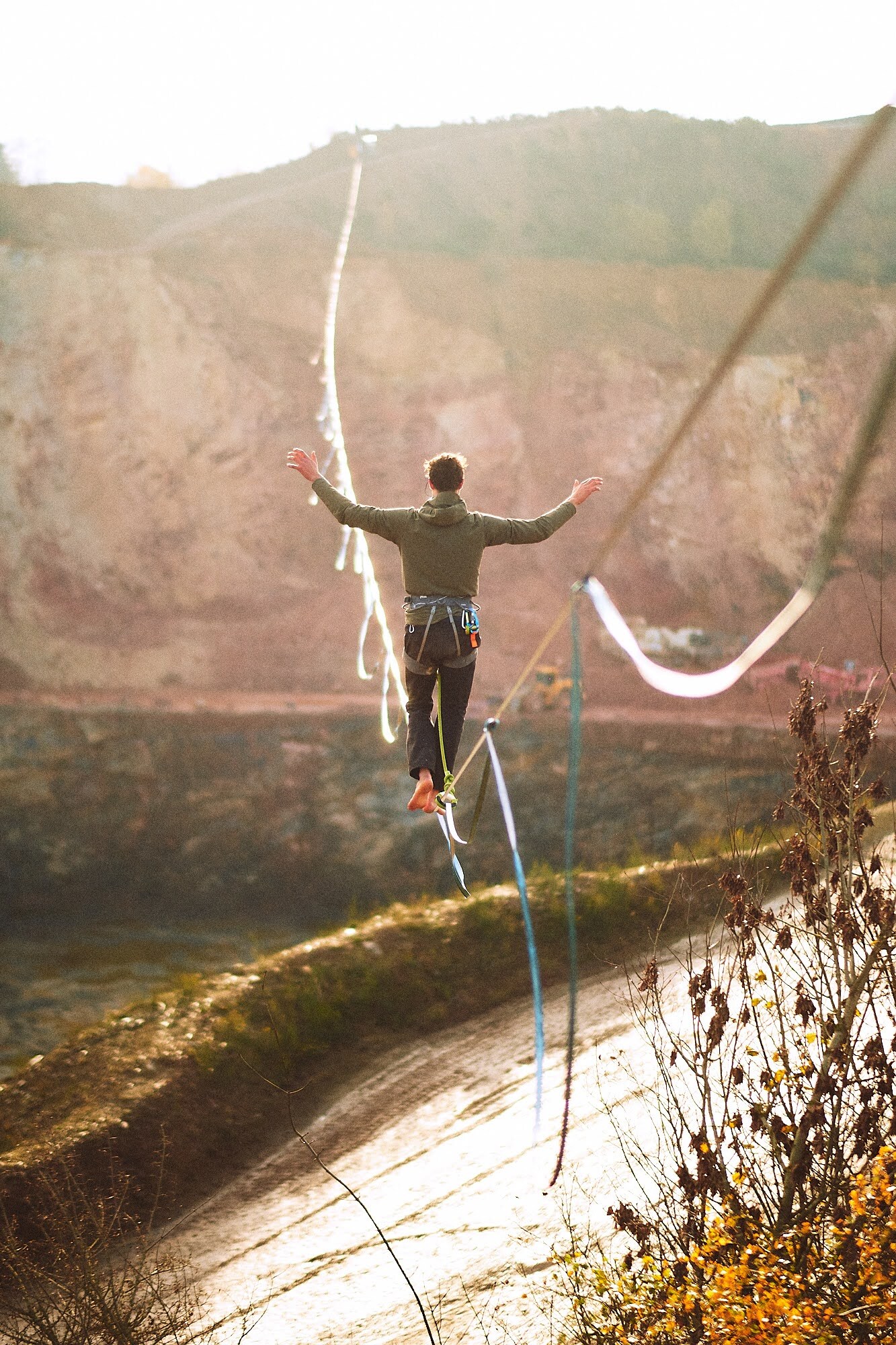 In het hoofd van highliner Jef Cox: ‘Als je met adrenaline in je lijf ...