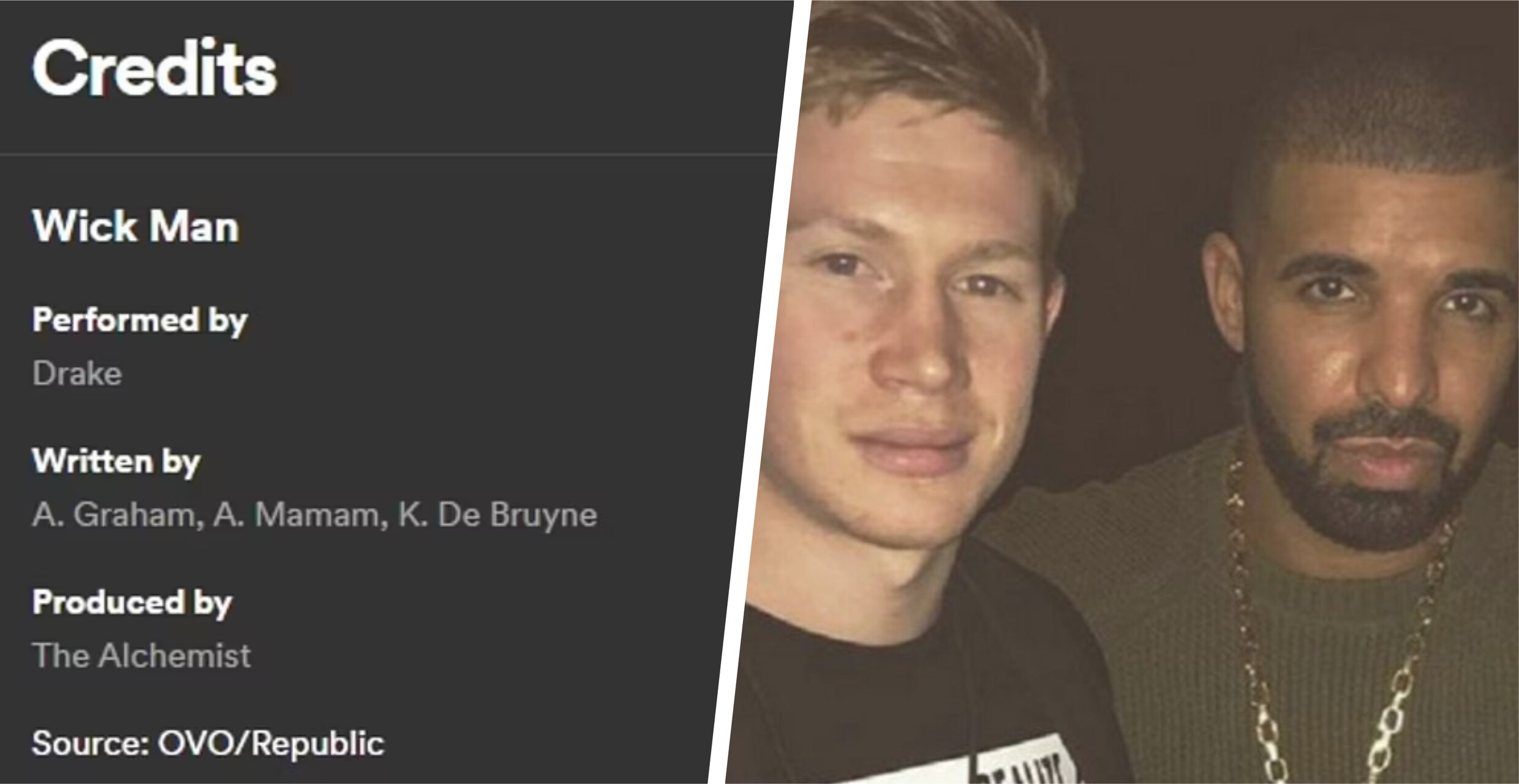 Kevin De Bruyne schreef dan toch niet mee aan nummer van Drake: ‘Ik ben ...