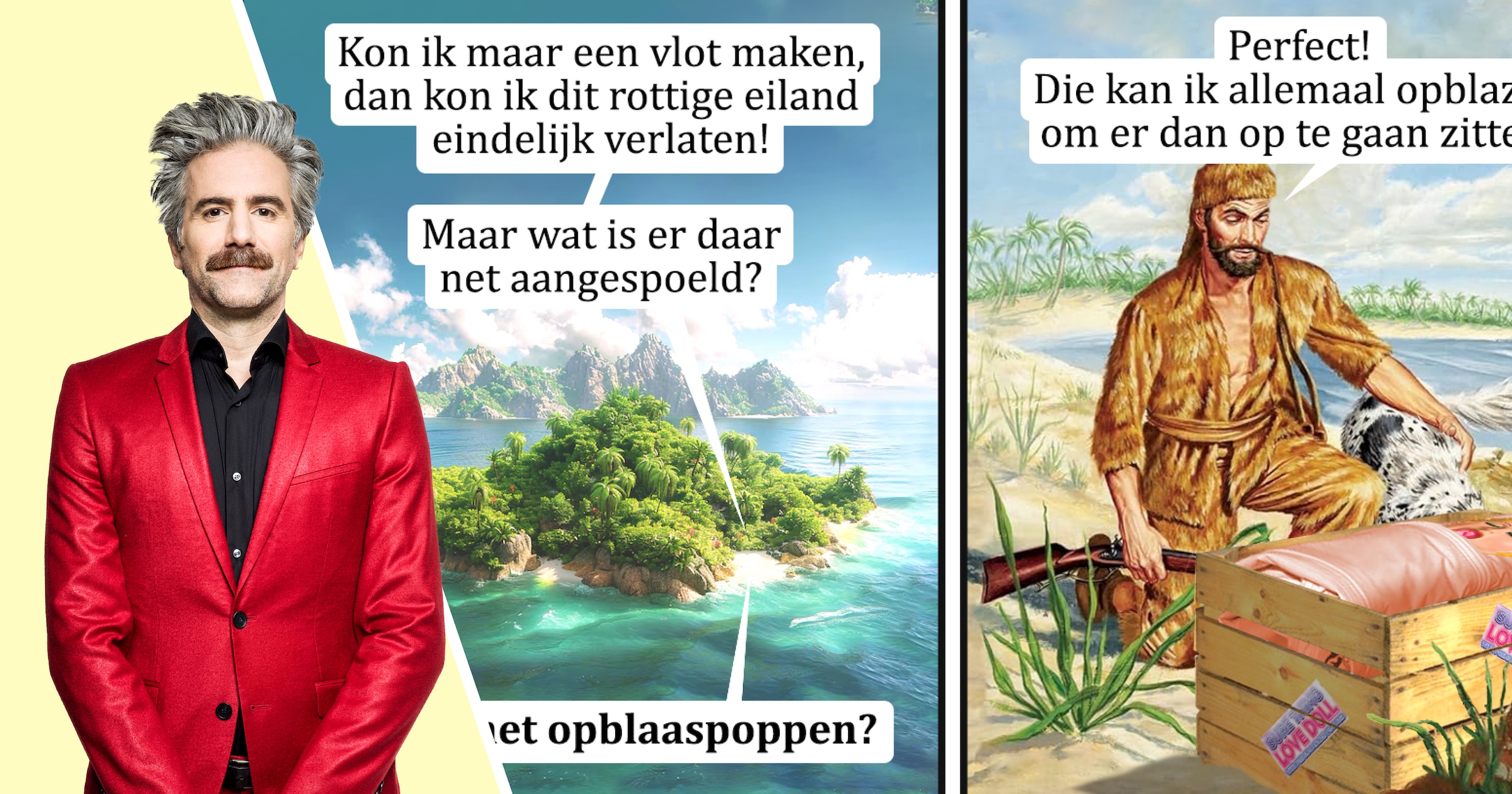 Een nieuwe Jeroom: ‘Wat is er daar net aangespoeld? Een krat met opblaaspoppen?’ | Humo: The ...