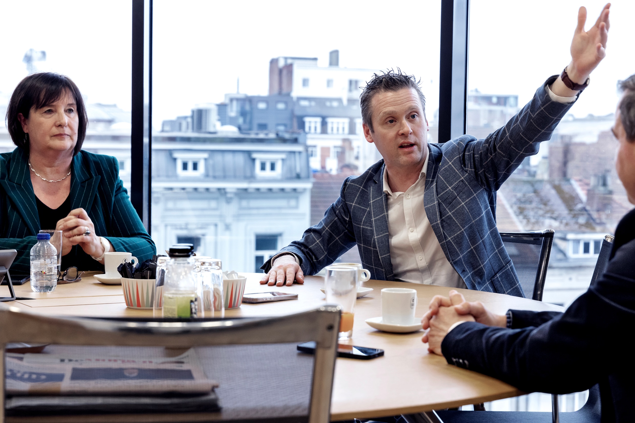 Vakbondsleiders Bert Engelaar, Ann Vermorgen en Gert Truyens: ‘Onze ...