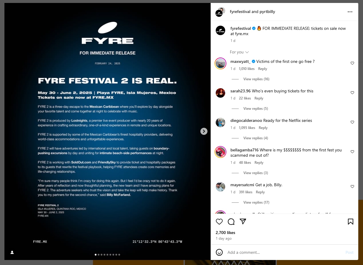 Geert Zagers legt uit hoe Fyre Festival 2 opnieuw op een fiasco ...