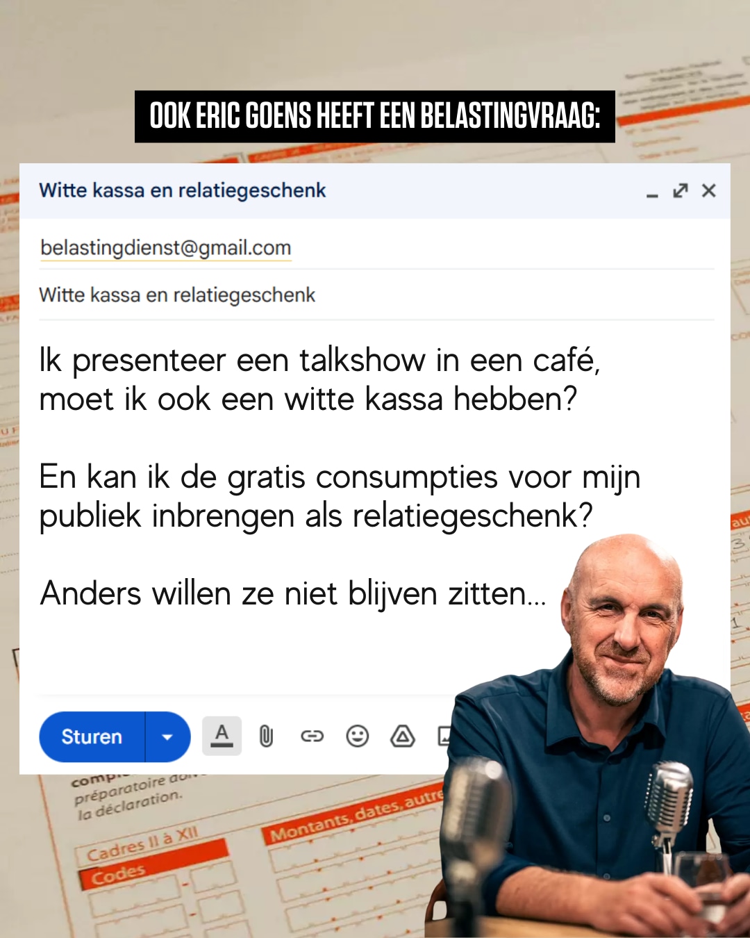 Gert Verhulst, Eric Goens en Wout Bru zitten met een vraag over hun ...
