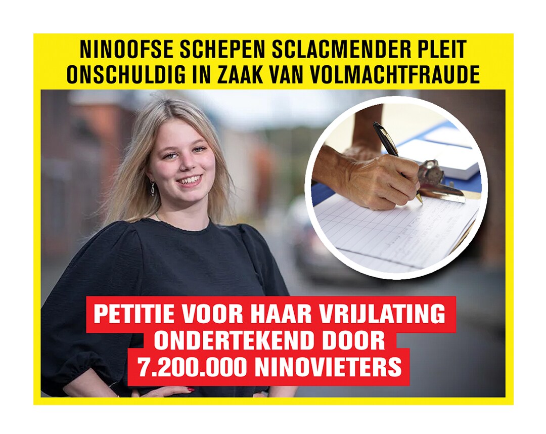 Aan petitie voor vrijlating van Forza Ninove-schepen Malika Sclacmender ...