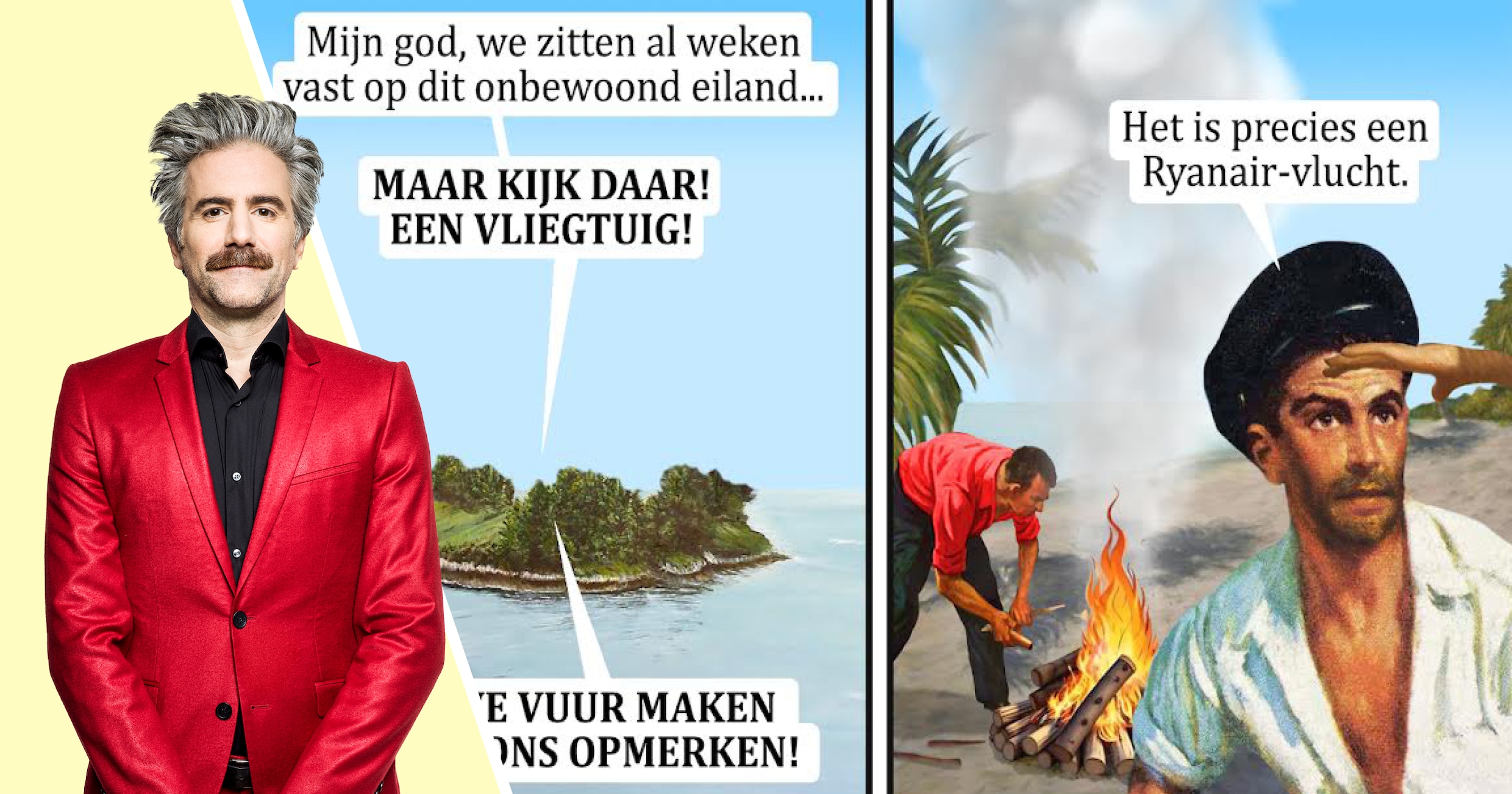 Een nieuwe Jeroom: ‘Kijk daar! Een vliegtuig! We zijn gered!’ | Humo ...