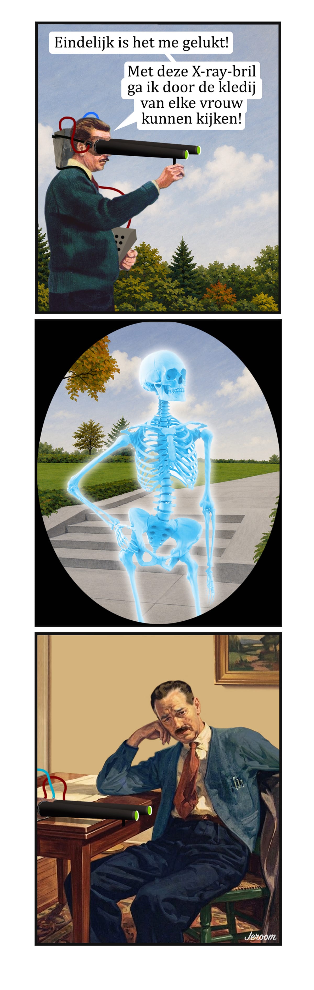 Een nieuwe Jeroom: ‘Eindelijk ga ik met deze X-ray-bril door de kledij ...